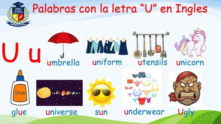 Vocal U | Palabras con letra u para niños conce la vocal u